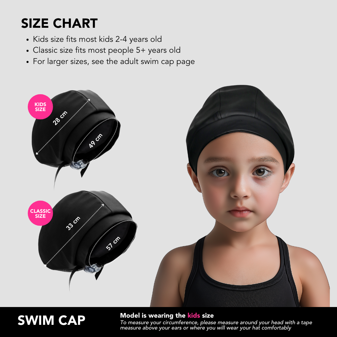 Hairbrella Satin-Lined Waterproof, Adjustable Kid's Swim Cap