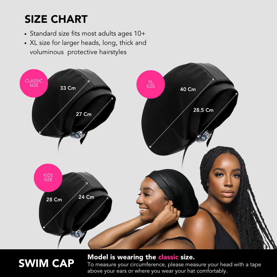Hairbrella Satin-Lined Waterproof, Adjustable Swim Cap