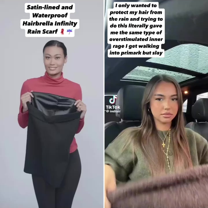 Hairbrella Satin Lined, Waterproof Infinity Rain Scarf